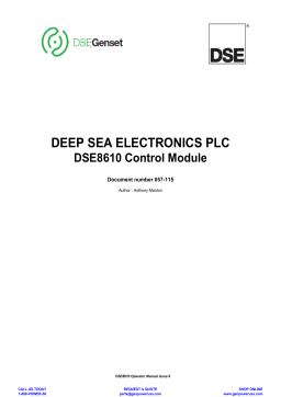 DSE DSE8610 MKII - User manual, Installation instructions, installation Guide