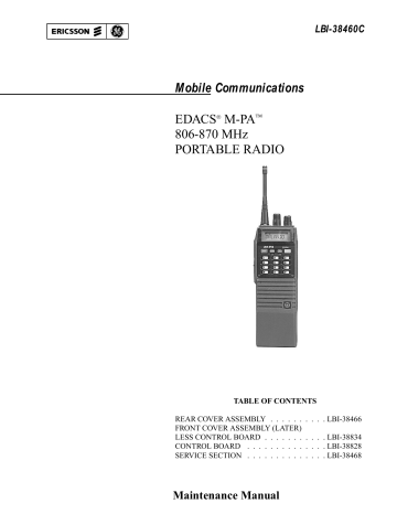 Ericsson EDACS M-PA 806-870 MHz Maintenance Manual | Manualzz