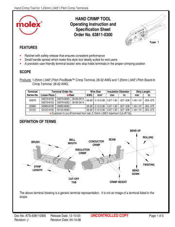 molex 63811-0300 Operating Instructions | Manualzz