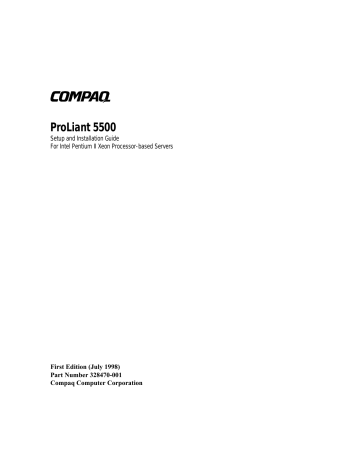 Compaq ProLiant 5500 Setup And Installation Manual | Manualzz