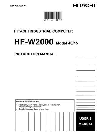 Hitachi HF-W2000 Instruction Manual | Manualzz