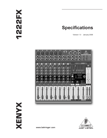 Behringer Xenyx 1222FX Specifications | Manualzz