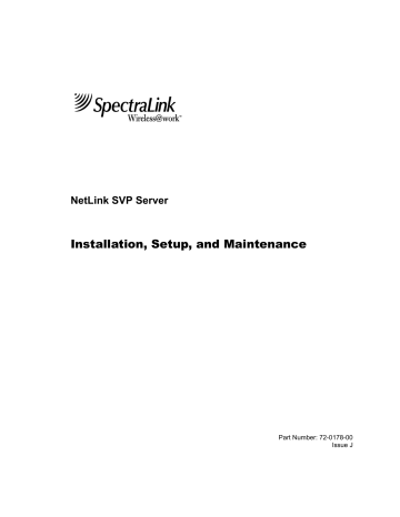 SpectraLink NetLink SVP Server Installation And Setup Manual | Manualzz