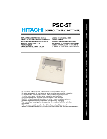 Hitachi PSC-5T Installation And Operation Manual | Manualzz