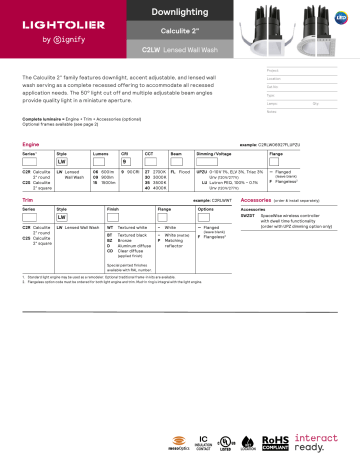 Lightolier Calculite LED 2" Square Downlights, Wall Wash and Accents ...