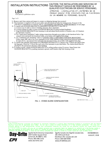 Day-Brite CFI LBX LED Linear Suspended Install instructions | Manualzz