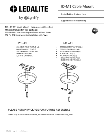 Ledalite ModiFly suspended Install instructions | Manualzz
