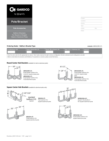 Gardco Brackets Specifications | Manualzz