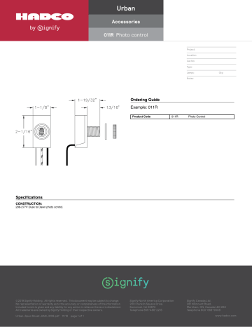 Hadco Photo Control Specifications | Manualzz