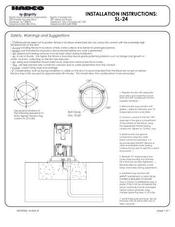 Hadco SL-25 Composite Inground Install instructions | Manualzz