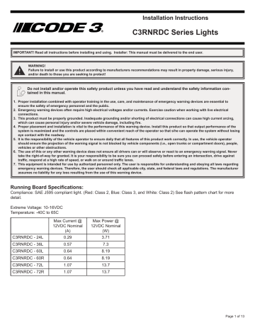 CODE 3 Outliner Install Instructions | Manualzz