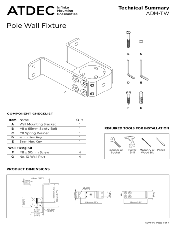 Atdec ADM-TW Installation Guide | Manualzz