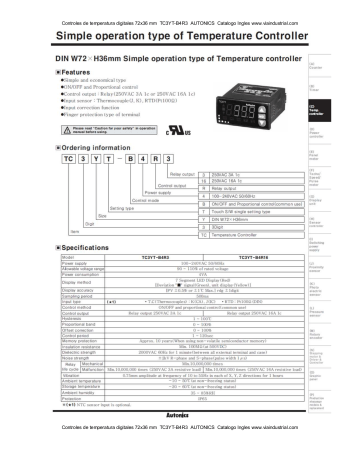 Autonics TC3YT-B4R3 Simple Operation Manual | Manualzz