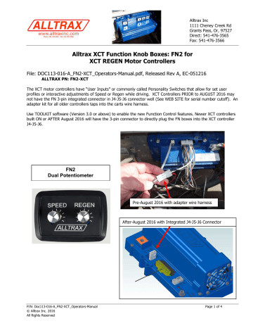 Alltrax XCT Operator's Manual | Manualzz
