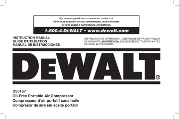 DeWALT D55167 Compressor Instruction Manual | Manualzz
