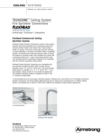 Armstrong Techzone Low Profile Sprinkler Specification | Manualzz