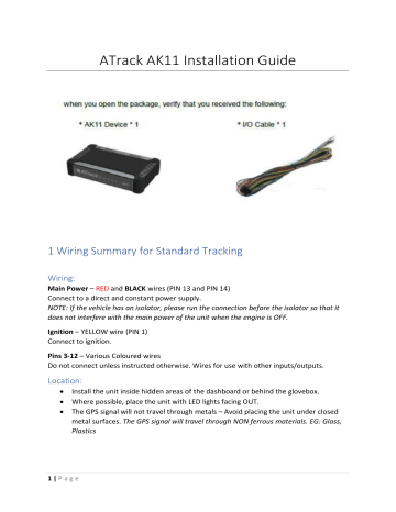 ATrack AK11 Installation Manual | Manualzz
