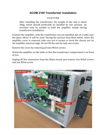 Acom 2100 Installation Manual | Manualzz