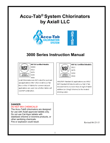 Axiall Accu-Tab 3000 Series Instruction Manual | Manualzz