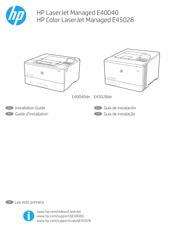 HP LaserJet Managed E40040 series Installation Guide | Manualzz