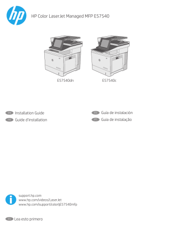 HP Color LaserJet Managed MFP E57540 series Installation Guide | Manualzz