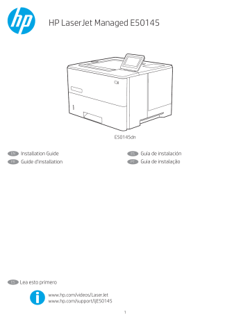 HP LaserJet Managed E50145 series Installation Guide | Manualzz