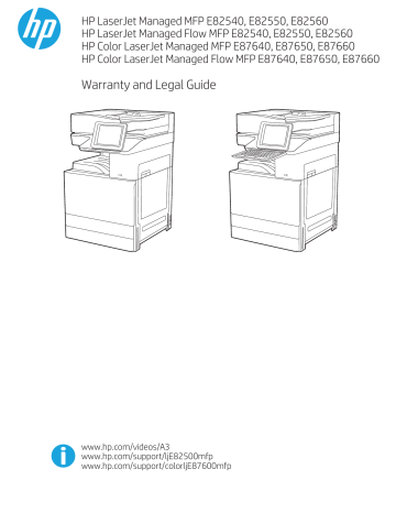 HP Color LaserJet Managed MFP E87640-E87660 series Guide | Manualzz