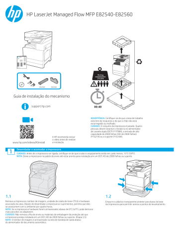 HP LaserJet Managed MFP E82540-E82560 series Guia de instalação | Manualzz