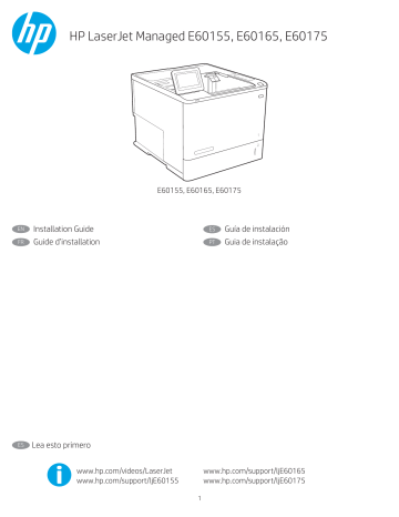 HP LaserJet Managed E60175 series Installation Guide | Manualzz