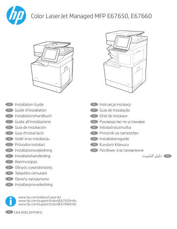 HP Color LaserJet Managed MFP E67650 series Guide d'installation | Manualzz