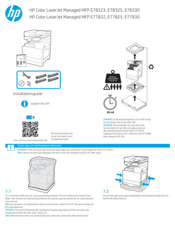 HP Color LaserJet Managed MFP E77822-E77830 series Installationsguide ...