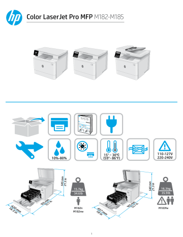 HP Color LaserJet Pro M182-M185 Multifunction Printer series Guide d ...