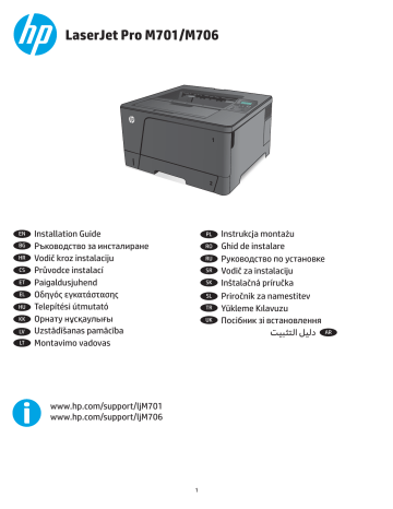 HP LaserJet Pro M706 series montavimo instrukcija | Manualzz