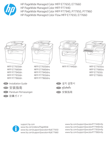 HP PageWide Managed Color MFP E77650-E77660 Printer series, PageWide ...