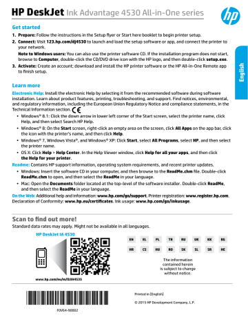 HP DeskJet Ink Advantage 4530 All-in-One Printer series User's Guide ...