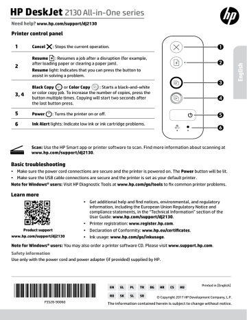 HP DeskJet 2130 All-in-One Printer series User's Guide | Manualzz