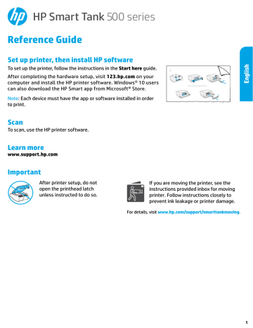 HP Smart Tank 508 All-in-One Reference Guide | Manualzz
