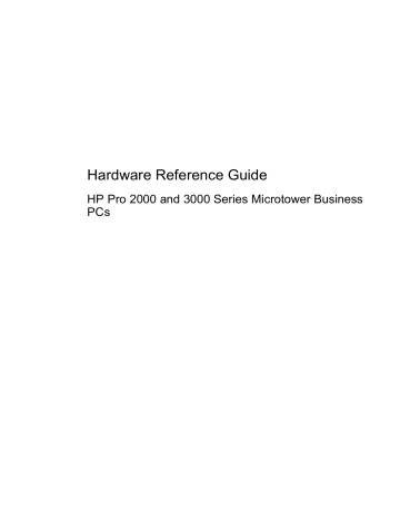 HP Pro 3000 Microtower PC Reference guide | Manualzz