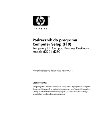HP Compaq d220 Microtower Desktop PC instrukcja | Manualzz