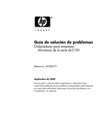 HP Compaq dx2100 Microtower PC Guía del usuario | Manualzz