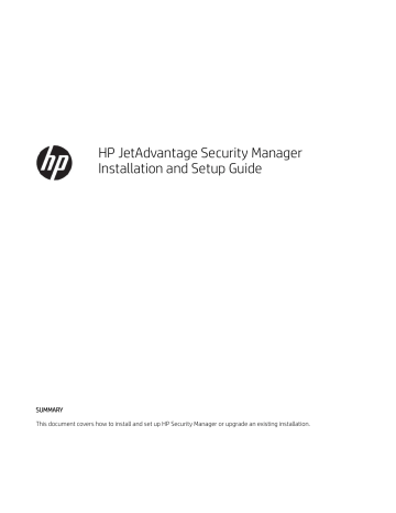 HP JetAdvantage Security Manager 10 Device E-LTU Setup Guide | Manualzz