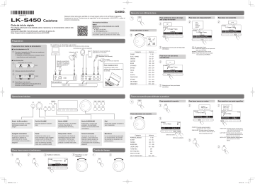 Casio LK-S450 Electronic Musical Instrument Guía de inicio rápido ...