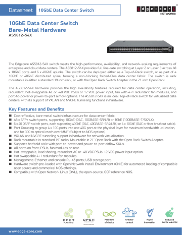 Edge-Core AS5812-54X 25G / 10G Datasheet | Manualzz