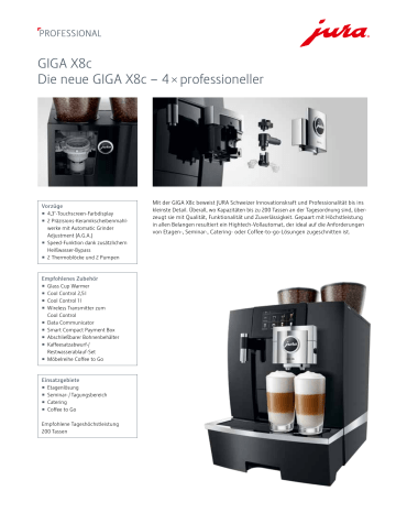 Jura GIGA X8c Produktinformation | Manualzz