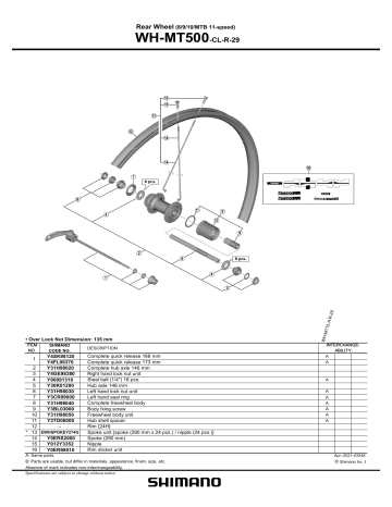 Shimano WH-MT500 Roda Exploded View | Manualzz