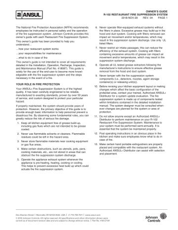 Ansul R-102 Owner's Manual | Manualzz