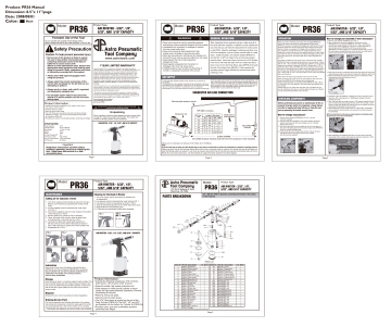 Astro Pneumatic Tool PR36 Manual | Manualzz