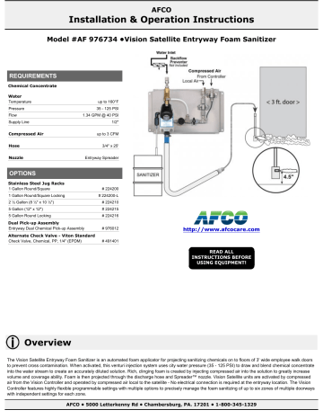 AFCO AF 976734 Installation & Operation Instructions | Manualzz