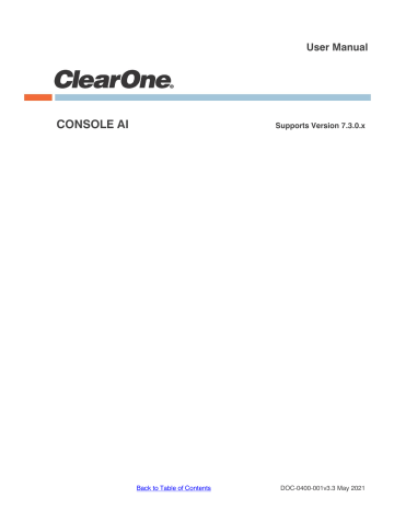 ClearOne CONSOLE AI Manual | Manualzz