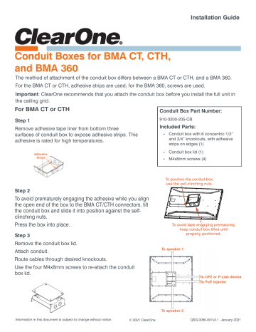 ClearOne BMA CT Installation Guide | Manualzz